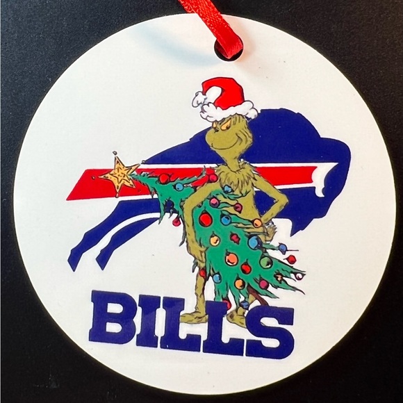 Holiday | Buffalo Bills Grinch Round Christmas Ornament New | Poshmark